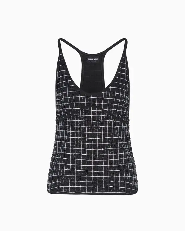 Giorgio Armani Embroidered Viscose Jersey Top