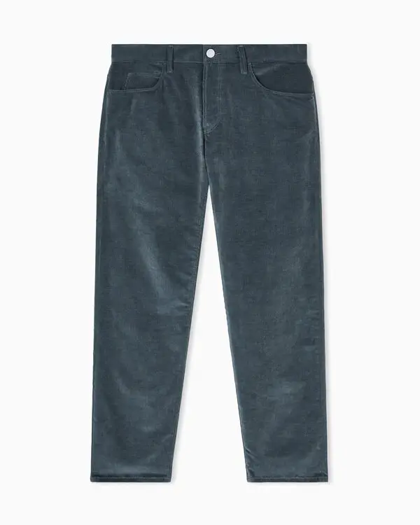 Giorgio Armani Regular-fit Cotton And Cashmere Trousers - Silver