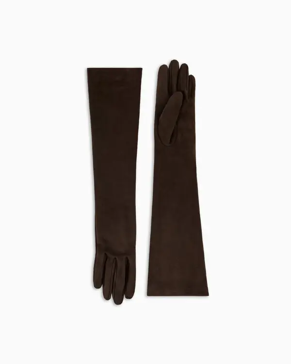 Giorgio Armani Long Nappa-leather Gloves - Brown