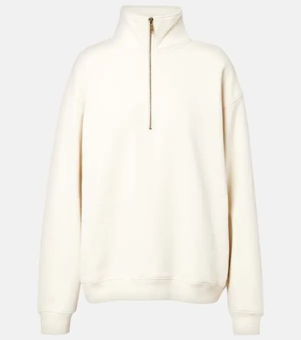The Upside Hamilton Wren Cotton Half-zip Sweatshirt - White