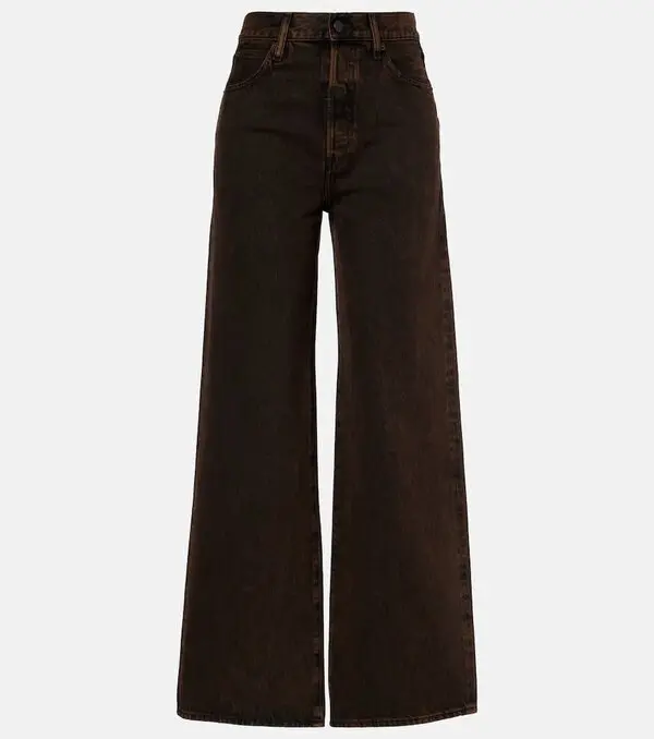 FRAME Collegiate High-rise Wide-leg Jeans