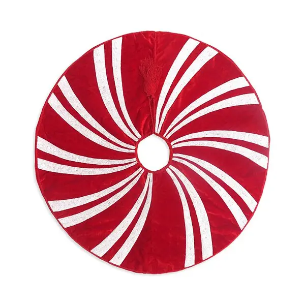SUDHA PENNATHUR Candy Cane Tree Skirt, 36
