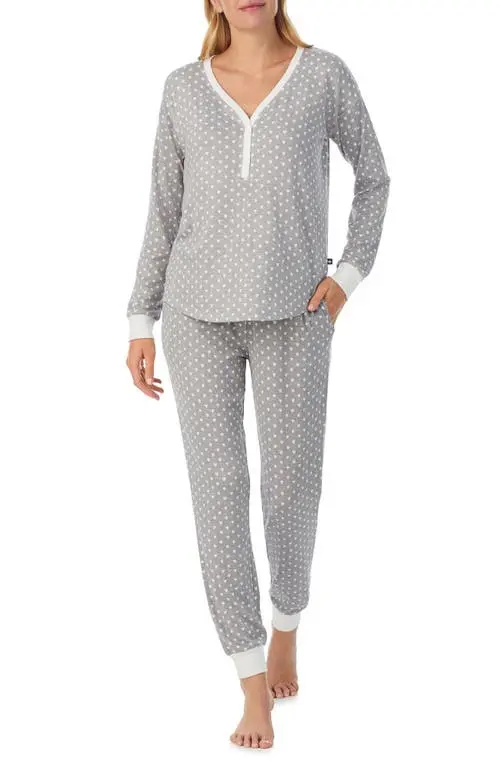 Kate Spade New York Print Henley Pajamas - Grey/print