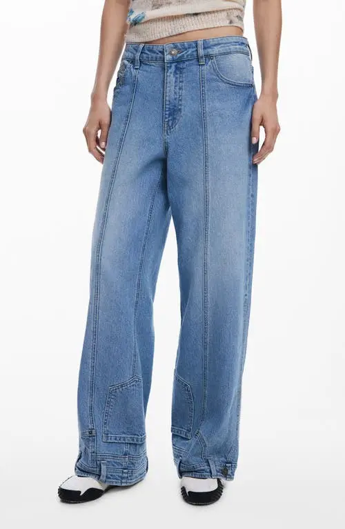 Desigual Front Seam Wide Leg Jeans