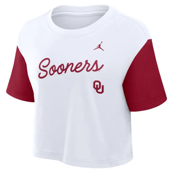 JORDAN Oklahoma Script Brand Dri-fit College Cropped T-shirt