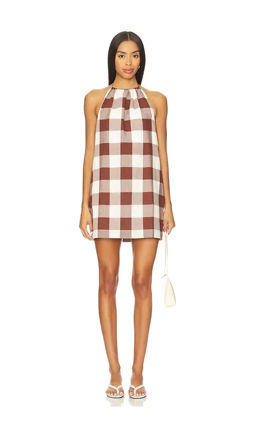 Posse Callie Mini Dress - Mocha Gingham