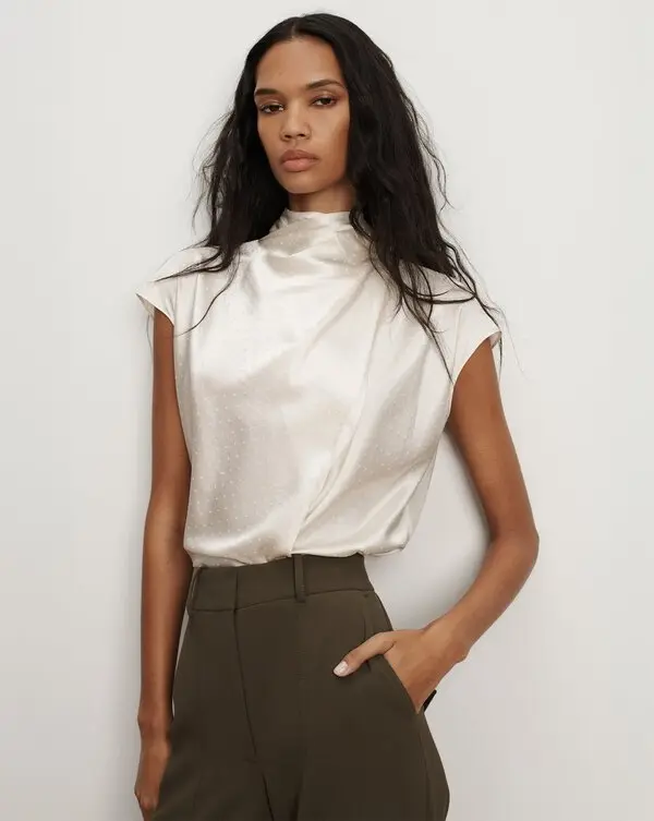 Veronica Beard Leilany Silk Blouse - Ecru