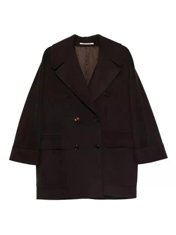 Tagliatore Double-breasted Coat With Patch Pockets - Brown