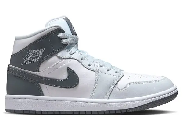 JORDAN 1 Mid - White/pure Platinum/smoke Grey