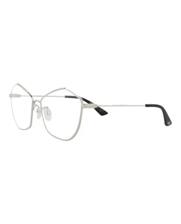Alexander McQueen Cat Eye Optical Frames - Silver Silver Transparent (mq0262o/30008443/001)