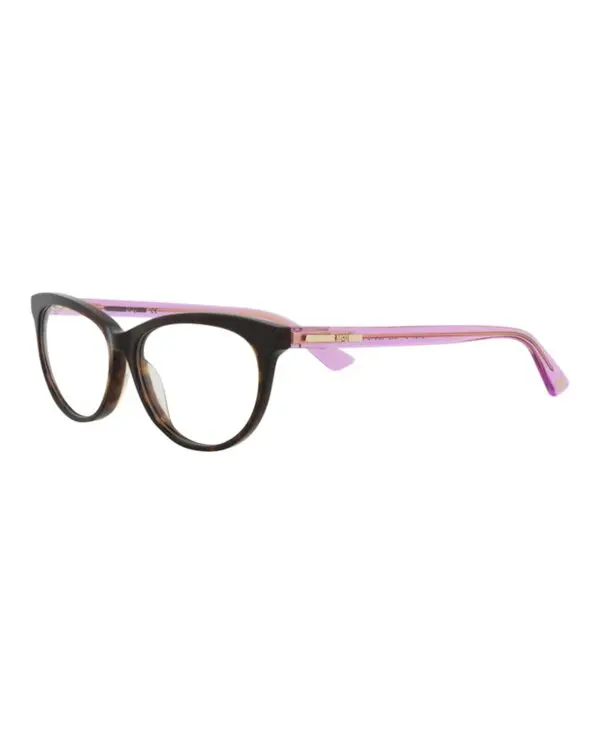 Alexander McQueen Cat Eye Optical Frames - Havana Fuchsia Transparent (mq0294op/30009207/002)