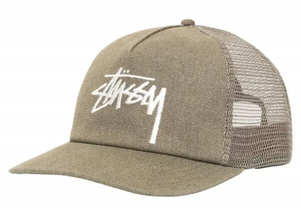 StÜssy Big Stock Mesh Snapback - Army Green