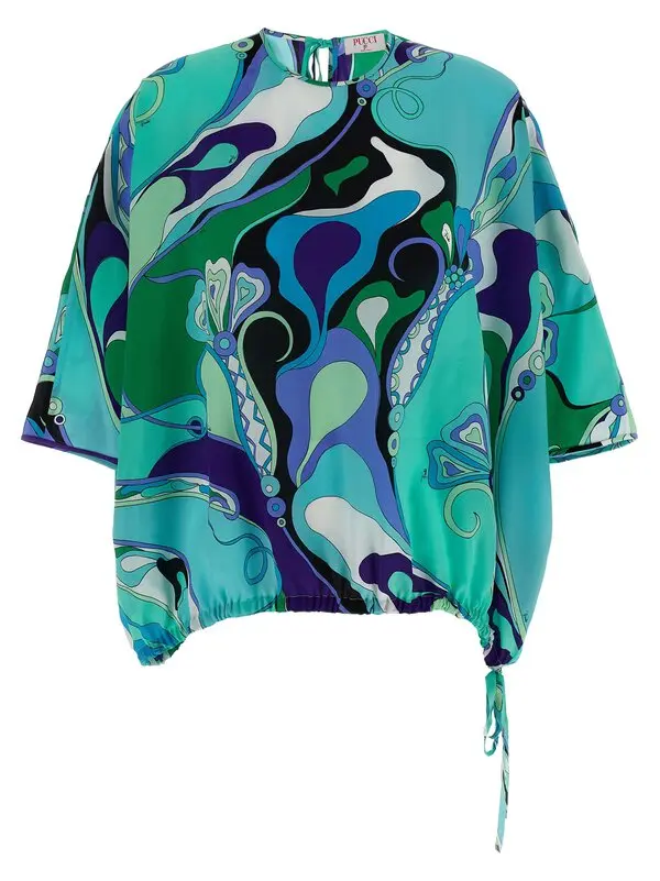 Emilio Pucci Orchid-print Silk Blouse - Multicolor