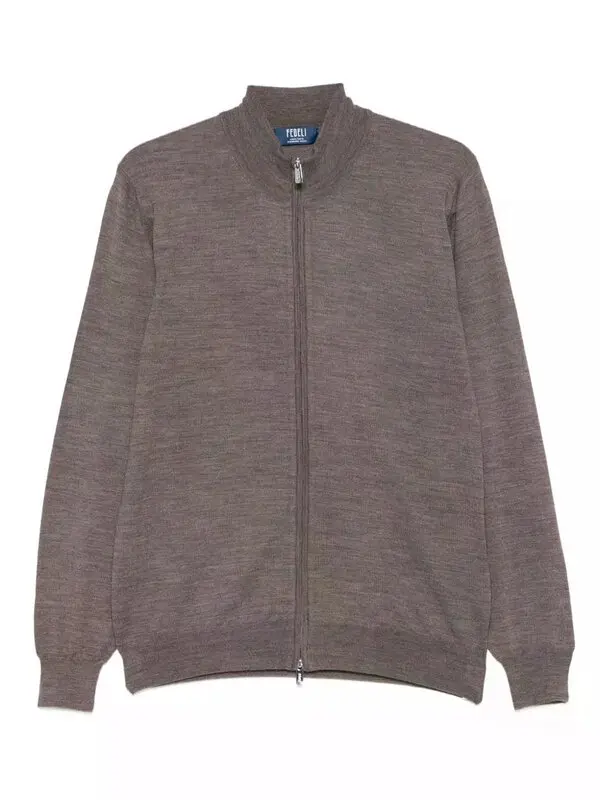 Fedeli Zip-front High-neck Cardigan
