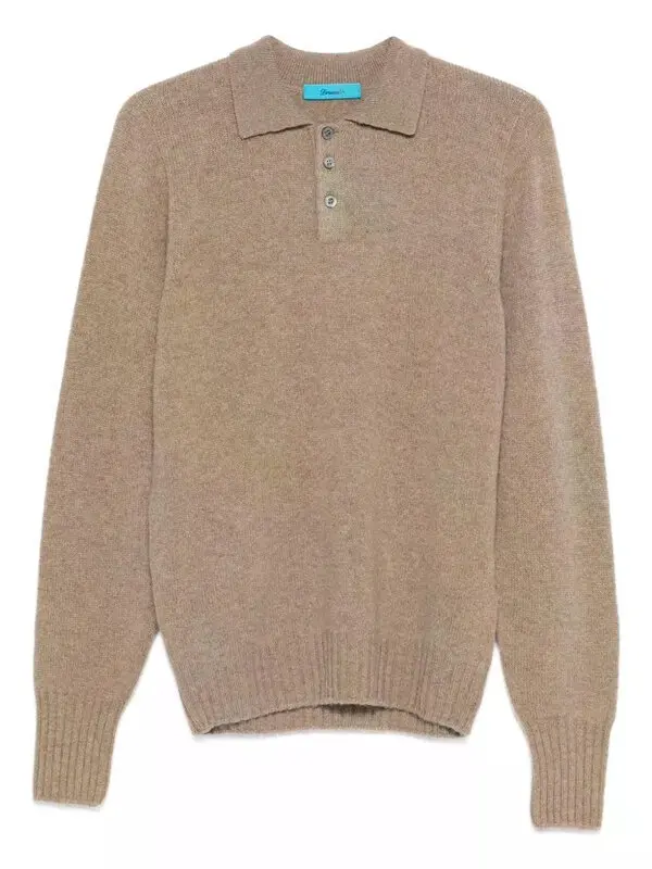 DRUMOHR Polo-neck Buttoned Sweater - Neutrals