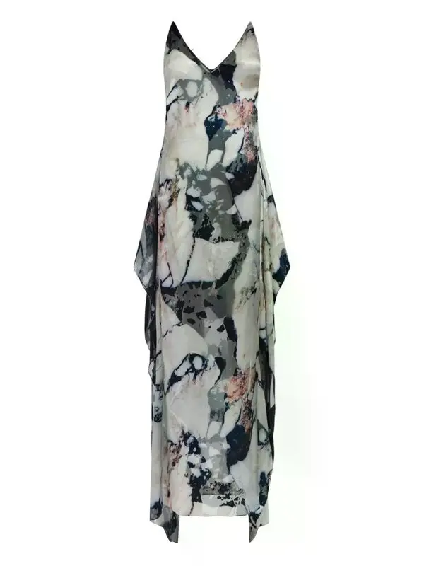 Roberto Cavalli Marble-print Maxi Dress