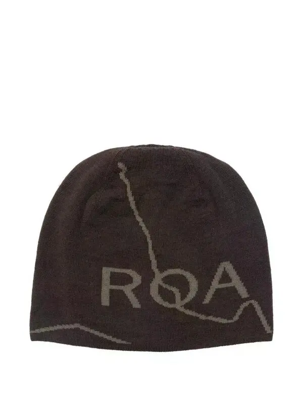 ROA Logo Jacquard Beanie - Brown