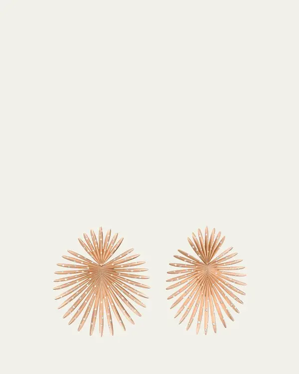 GIORGIO B Medium 18k Rose Gold Palma Starburst Diamond Earrings