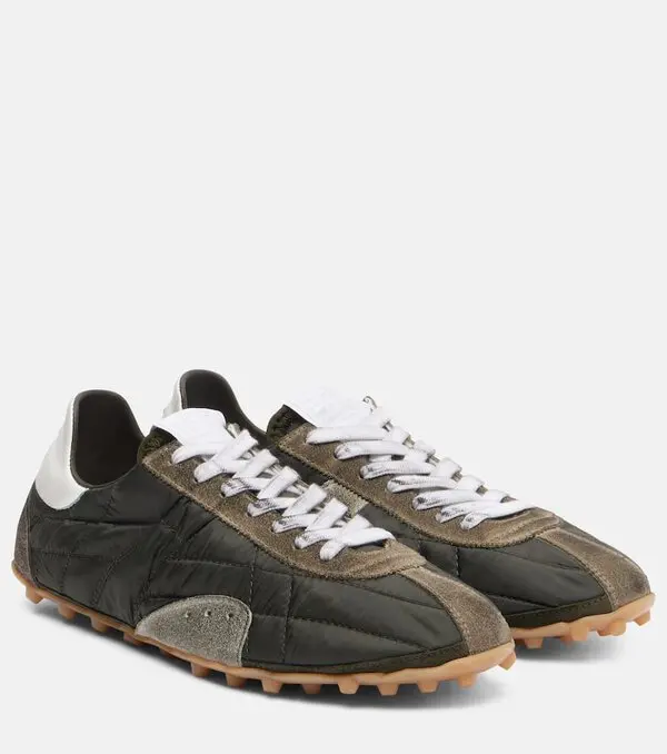 MAISON MARGIELA Sprinters Suede-trimmed Sneakers - Green