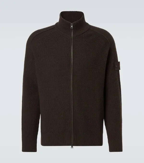 Stone Island Ghost Waffle-knit Virgin Wool Jacket