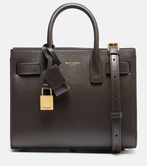 Saint Laurent Sac De Jour Nano Leather Tote Bag - Grey