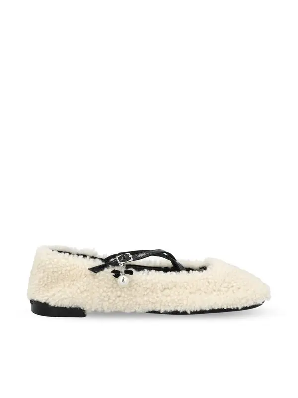 JIMMY CHOO Eleri Shearling Ballet Flats