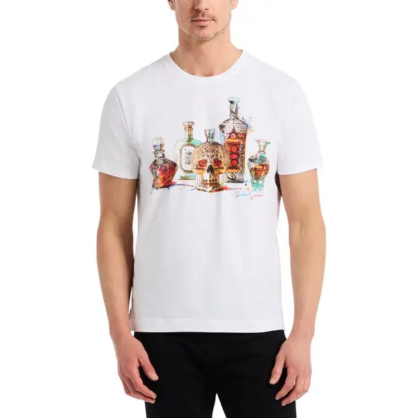 Robert Graham Liquid Skull Cotton Graphic T-shirt