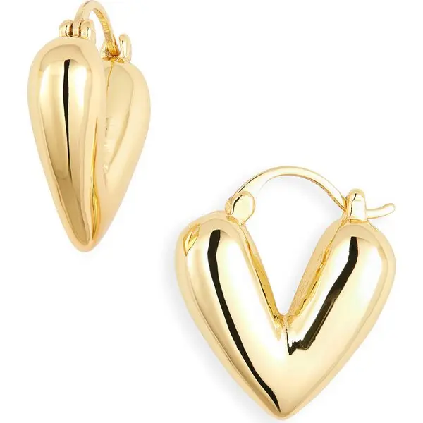 KENNETH JAY LANE Heart Drop Earrings - Gold