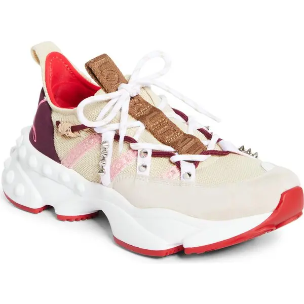 CHRISTIAN LOUBOUTIN Trail 'n' Run Spike Sneakers - Pearl/amara