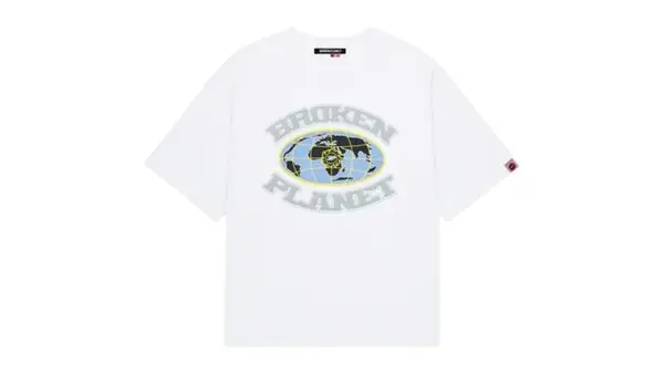 BROKEN PLANET Grid T Shirt - Snow White