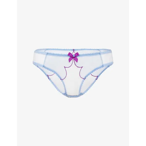Agent Provocateur Lorna Bow-embellished Mesh Briefs