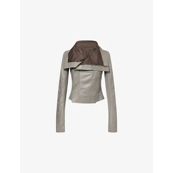Rick Owens Classic Ribbed-panel Leather Jacket