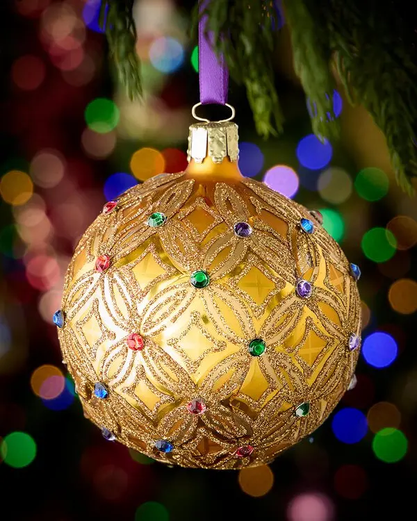 Neiman Marcus Sapphire Gleam Glass Ornament