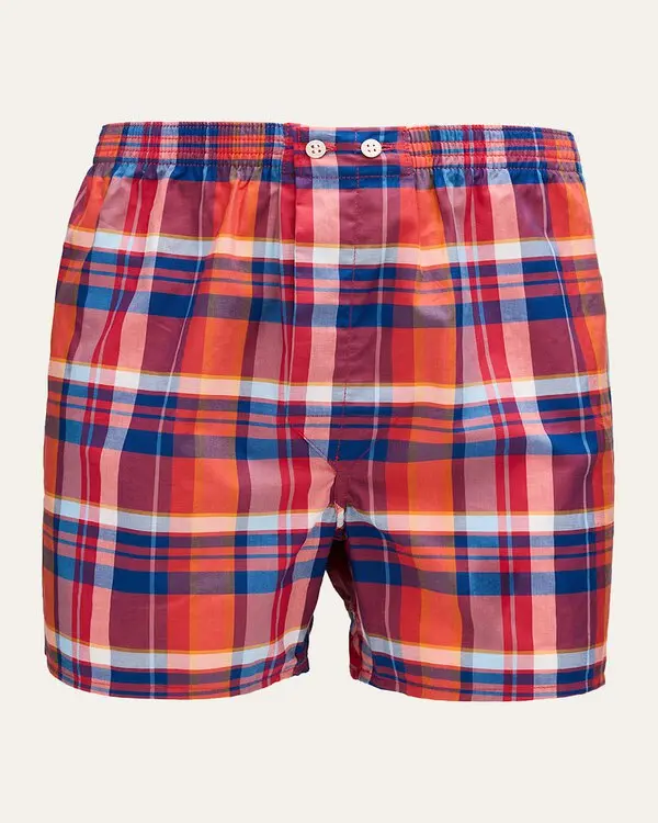 Derek Rose Barker 40 Multi-plaid Boxer Shorts