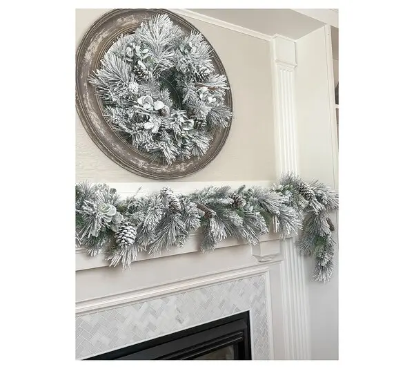 SIMPLY STUNNING BY JANINE GRAFF As Is Simply Stunning Flocked Garland Janine Graff
