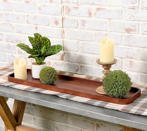 HOME REFLECTIONS 31' Rectangular Wooden Tray