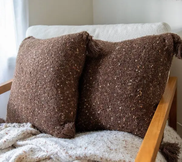 LAUREN MCBRIDE Set Of 2 Decorative Boucle Pillows By