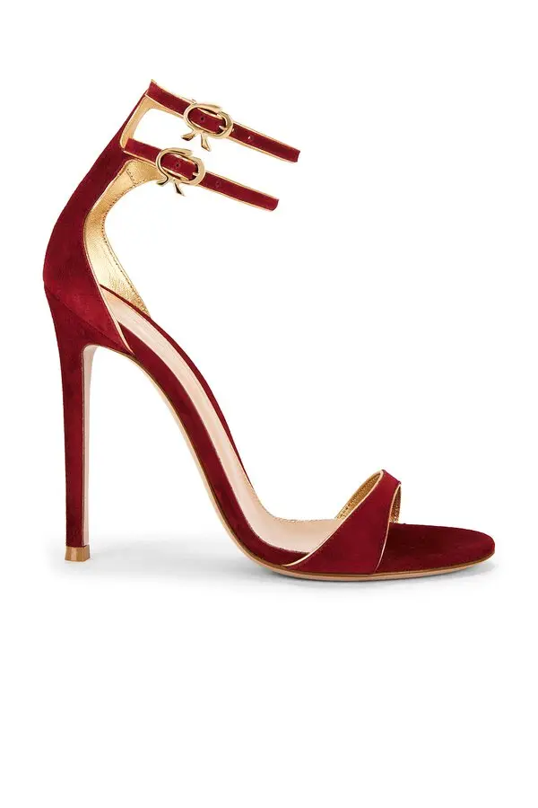 GIANVITO ROSSI Ankle Strap Sandal - Rouge & Mekong