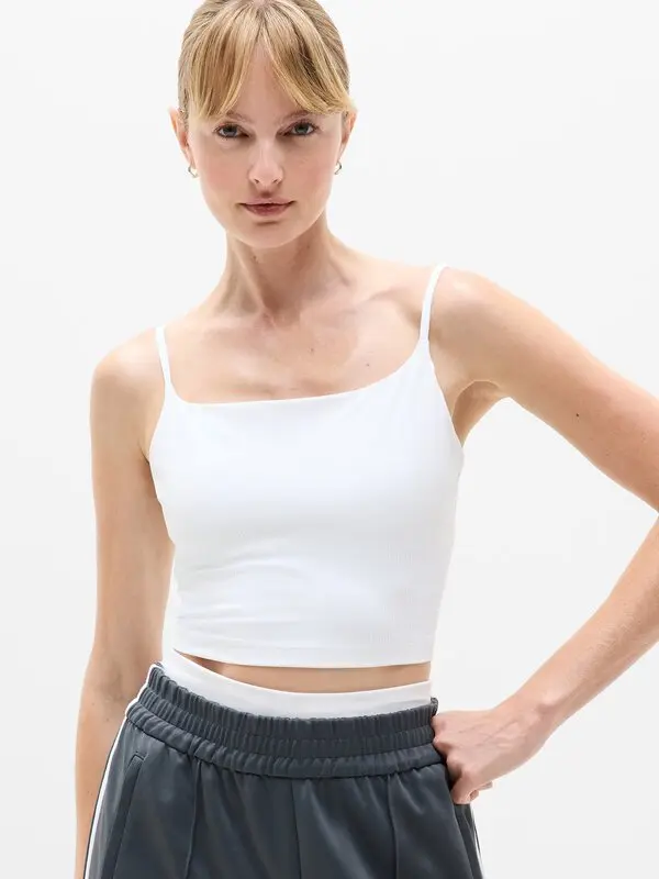Athleta Transcend Rib Crop Bra - Bright White