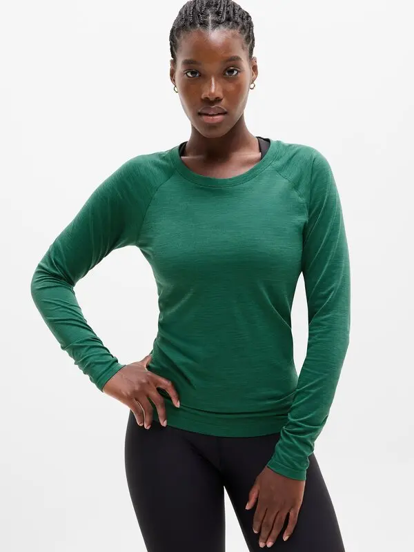 Athleta Momentum Seamless Top - Viridian Spacedye