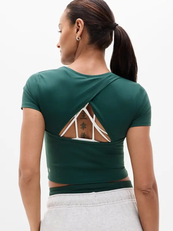 Athleta Transcend Open Back Tee - Pine
