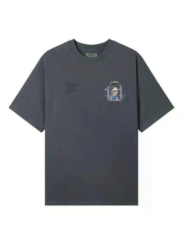 MUSIUM DIV. Face-print T-shirt - Grey
