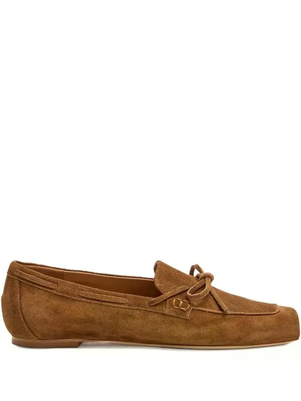 AeydĒ Jasper Bow-detail Suede Loafers - Brown