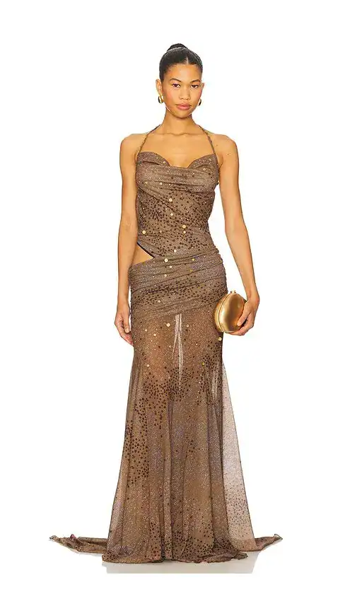 white christmas dresses LUSTINA - Open-Back Sequin Mini Dress main image 1