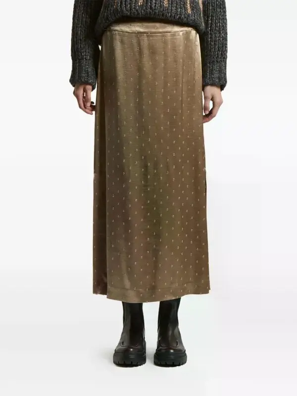 Peserico Satin-dot Midi Skirt