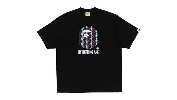 BAPE Ape Head Pattern Bathing Ape Relaxed Fit Tee Shirt - Black