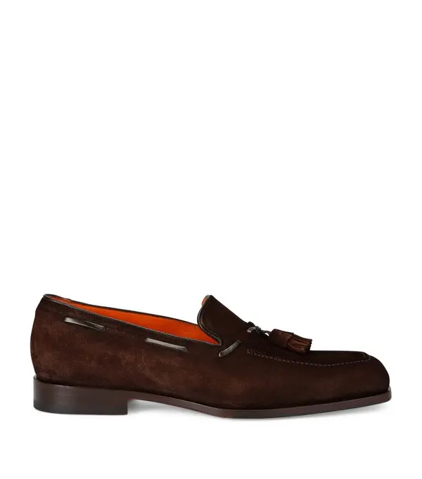 Santoni Suede Blake Tassel Loafers