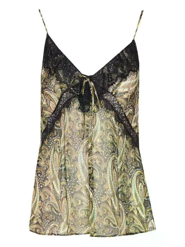Pinko Paisley Lace-detailed Top