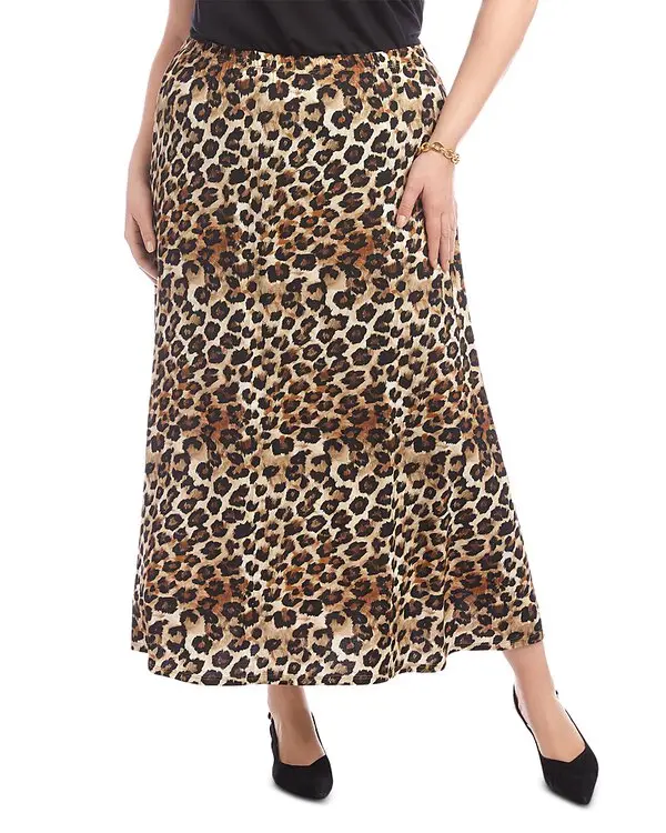 Karen Kane Printed Side Slit Midi Skirt