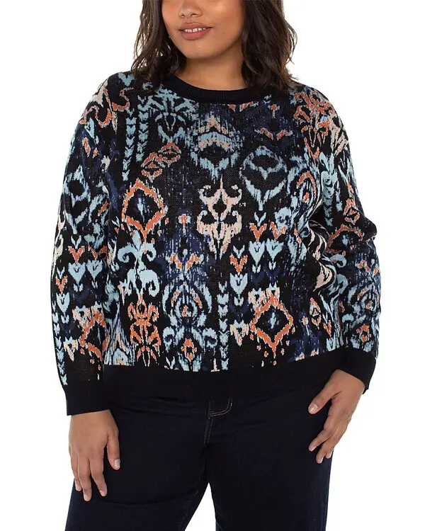 LIVERPOOL Jacquard Drop Shoulder Crewneck Sweater